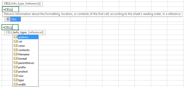CELL Function in Excel Formulas with Examples
