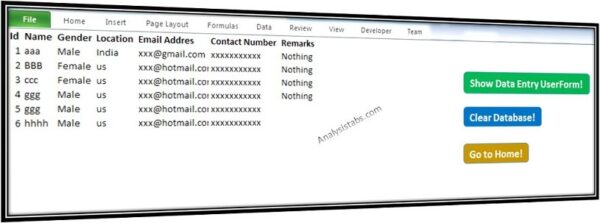 Data Entry Userform in Excel Workbook using VBA Explained with Example
