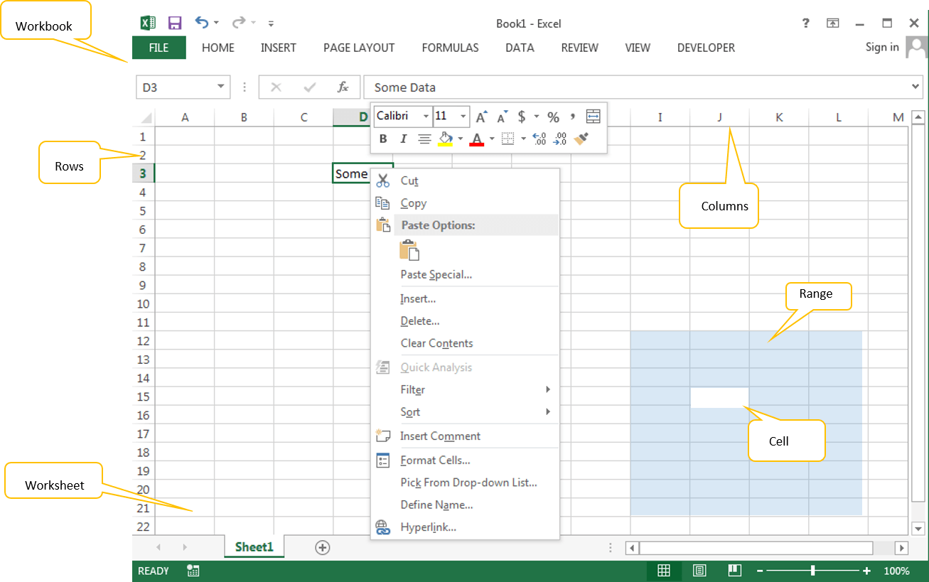 Introduction To Excel Interface And Objects