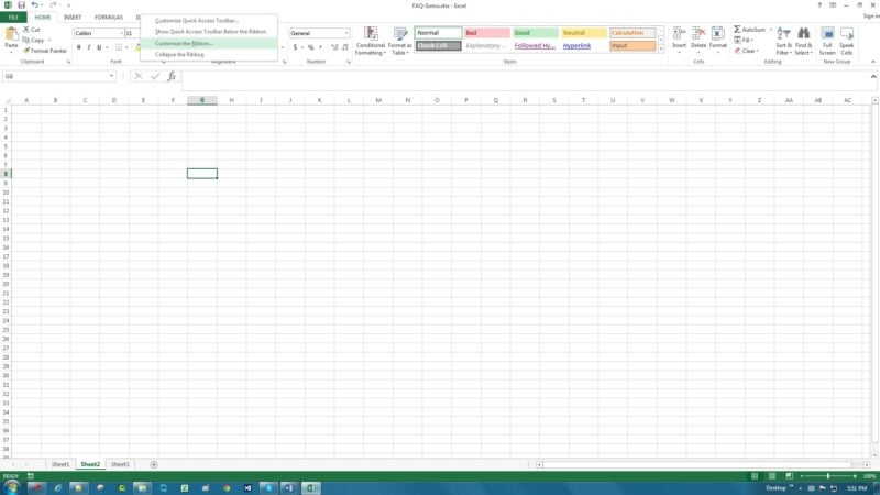 Hide Developer Tab in Excel Ribbon