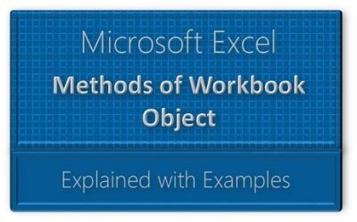VBA Workbook Methods Explained with Examples