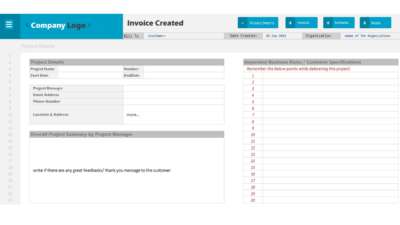 Invoice - Excel Project Management Templates
