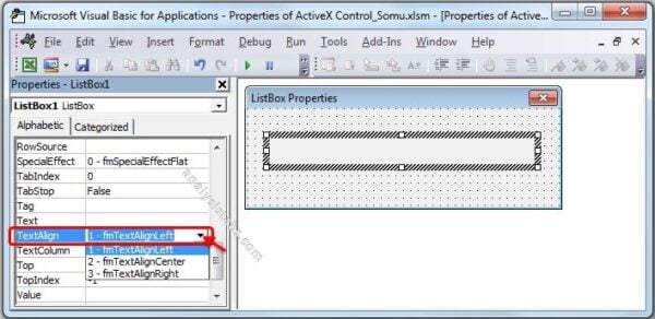 Vba Textalign Property Of Listbox Explained With Examples