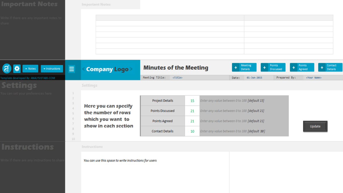 Minutes of Meeting Project Management Template