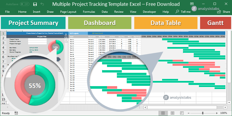 Multiple Project Tracking Template Excel 2023 