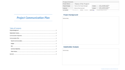 Project Communication Plan Template - Analysistabs