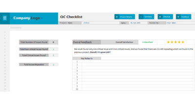 QC CheckList - Excel Project Management Templates