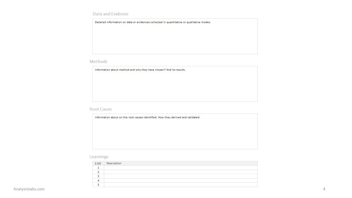 RCA | Route Cause Analysis Word Template