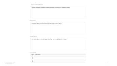RCA | Route Cause Analysis Word Template