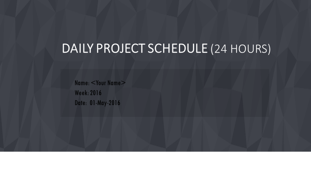 Daily Project Schedule - Analysistabs