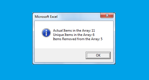 VBA To Remove Duplicates From Array Excel