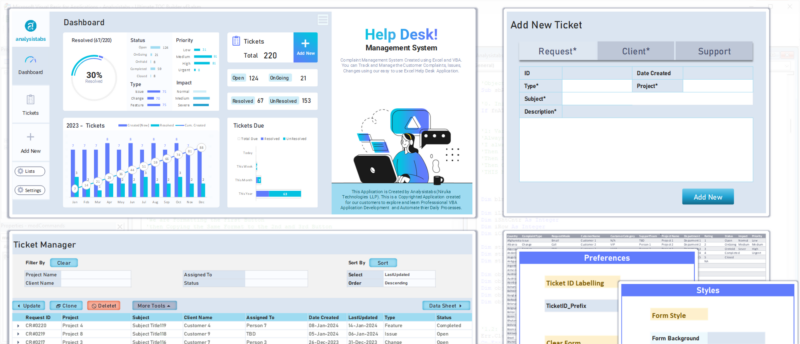 Help Desk Management System - VBA Project - Analysistabs