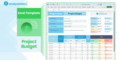Project Budget Template Excel - Analysistabs