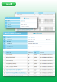 Project Transition Checklist Template - Excel, Word, PPT & PDF