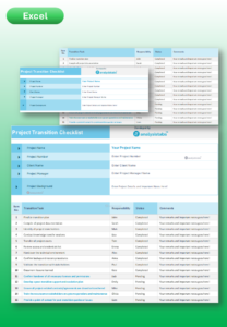 Project Transition Checklist Template - Excel, Word, PPT & PDF