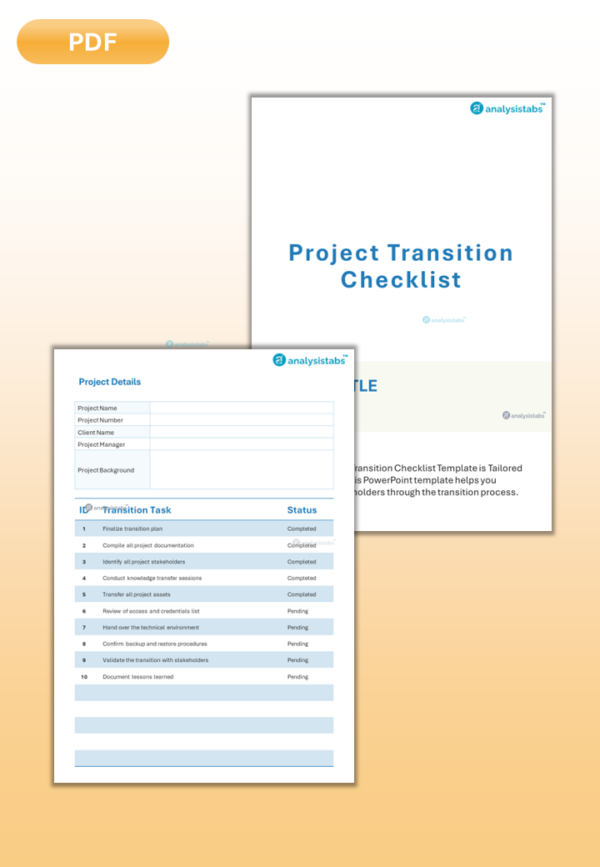 Project Transition Checklist Template - Excel, Word, PPT & PDF