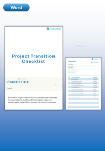 Project Transition Checklist Template - Excel, Word, PPT & PDF