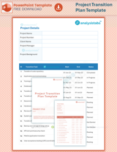 Transition Plan Templates - Excel, Word, PPT Free Download