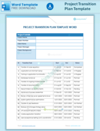 Transition Plan Templates - Excel, Word, PPT Free Download