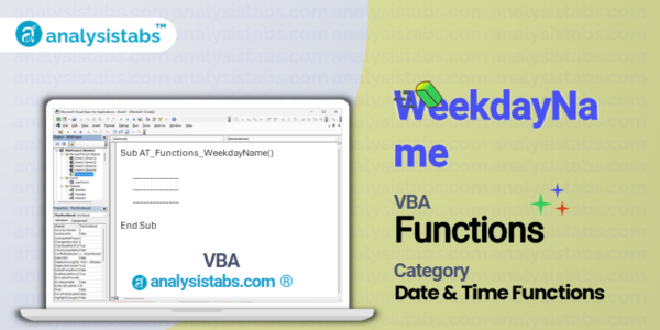 VBA WeekdayName Function - Explained with Examples