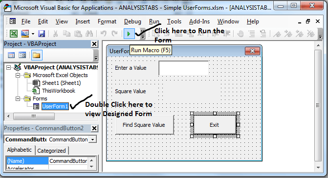 Forms and Controls in Excel VBA - ANALYSISTABS - Innovating Awesome ...