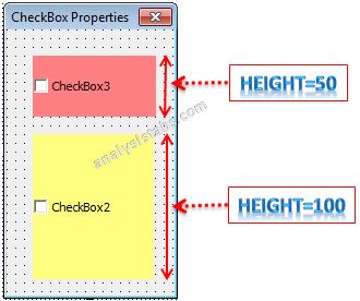 VBA Height Property of CheckBox Explained with Examples