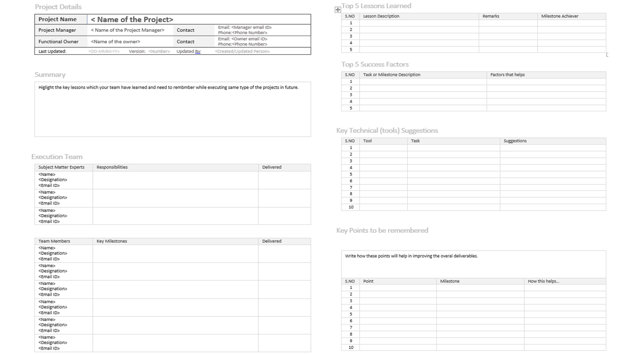 Lessons Learned Template - ANALYSISTABS - Innovating Awesome Tools for ... Lessons Learned Template - ANALYSISTABS - Innovating Awesome Tools for ...